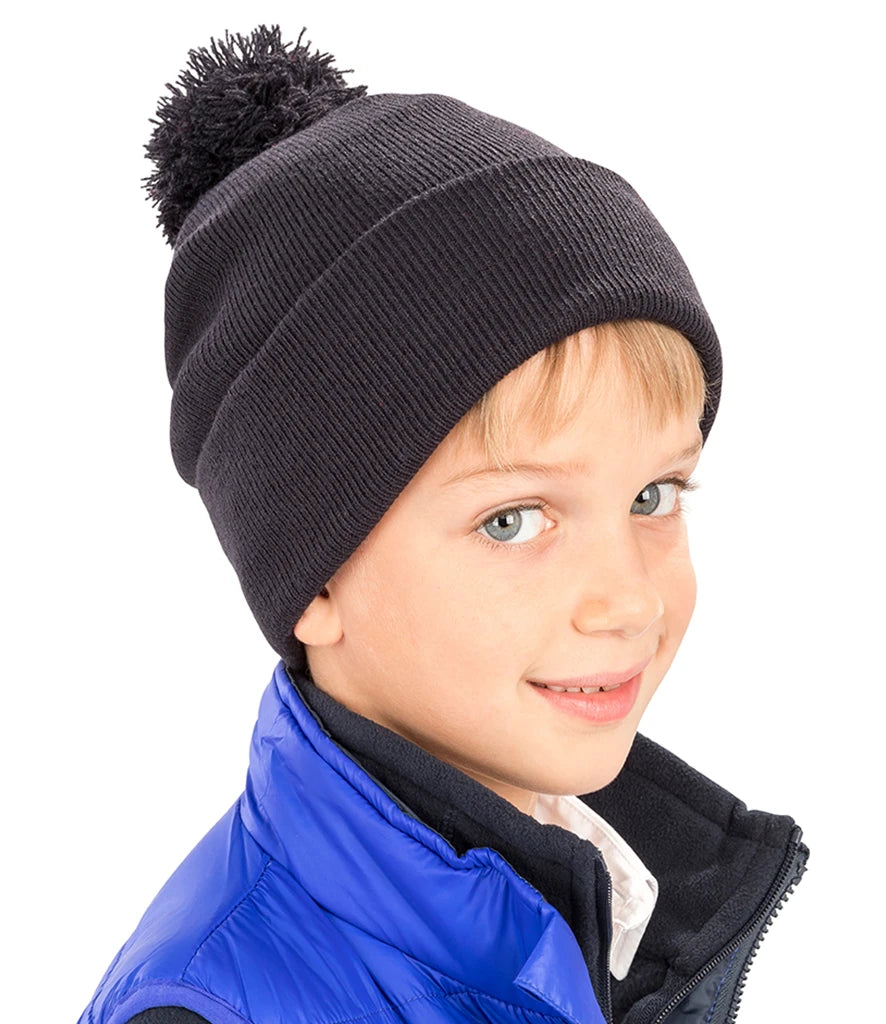 Result Core Kids Pom Pom Beanie – Fire Label