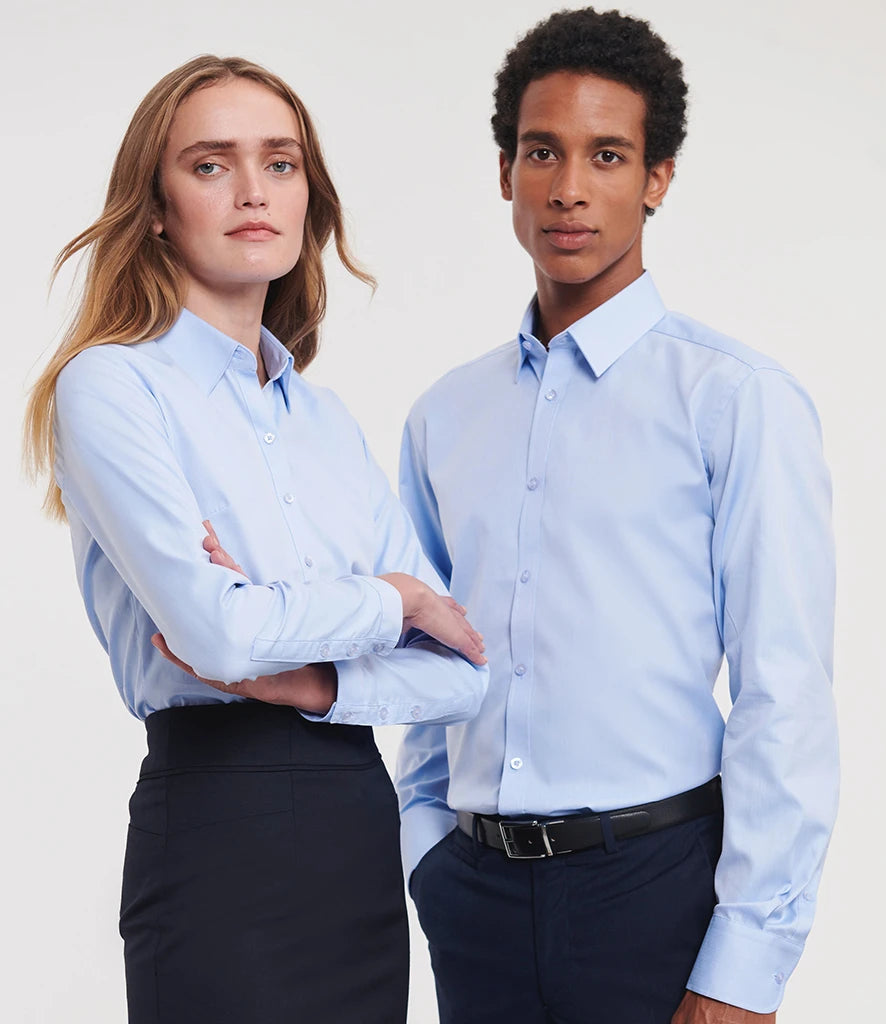 Russell Athletic Collection Long Sleeve Herringbone Shirt – Fire Label