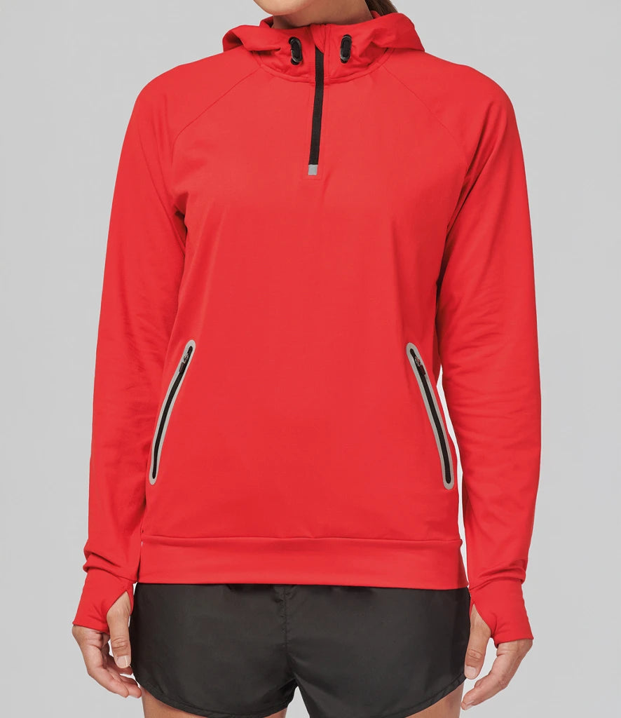 Proact Zip Neck Hooded Sweatshirt – Fire Label