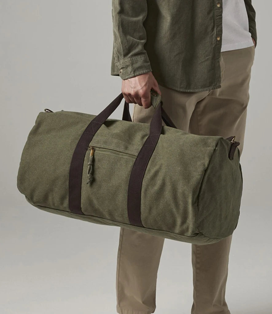 Quadra Vintage Canvas Holdall – Fire Label