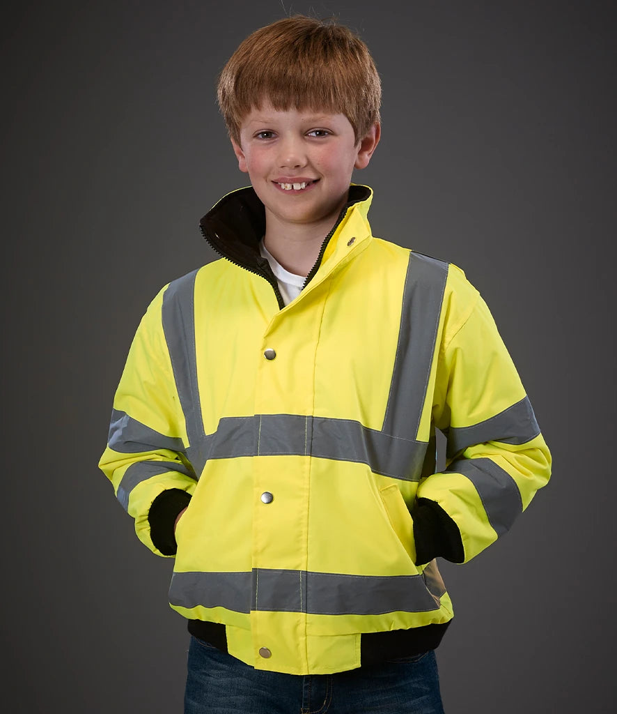Yoko Kids Hi-Vis Bomber Jacket YK200B – Fire Label